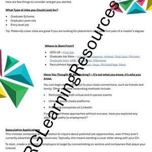 Graduate Job Search - Career Planning Sheet - Etsy