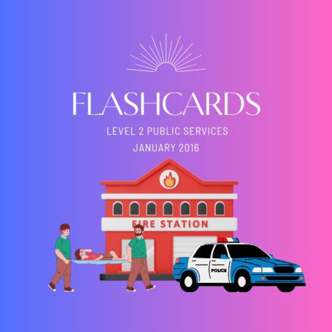 Public Services Flashcards - Level 2 – January 2016 Paper - Etsy