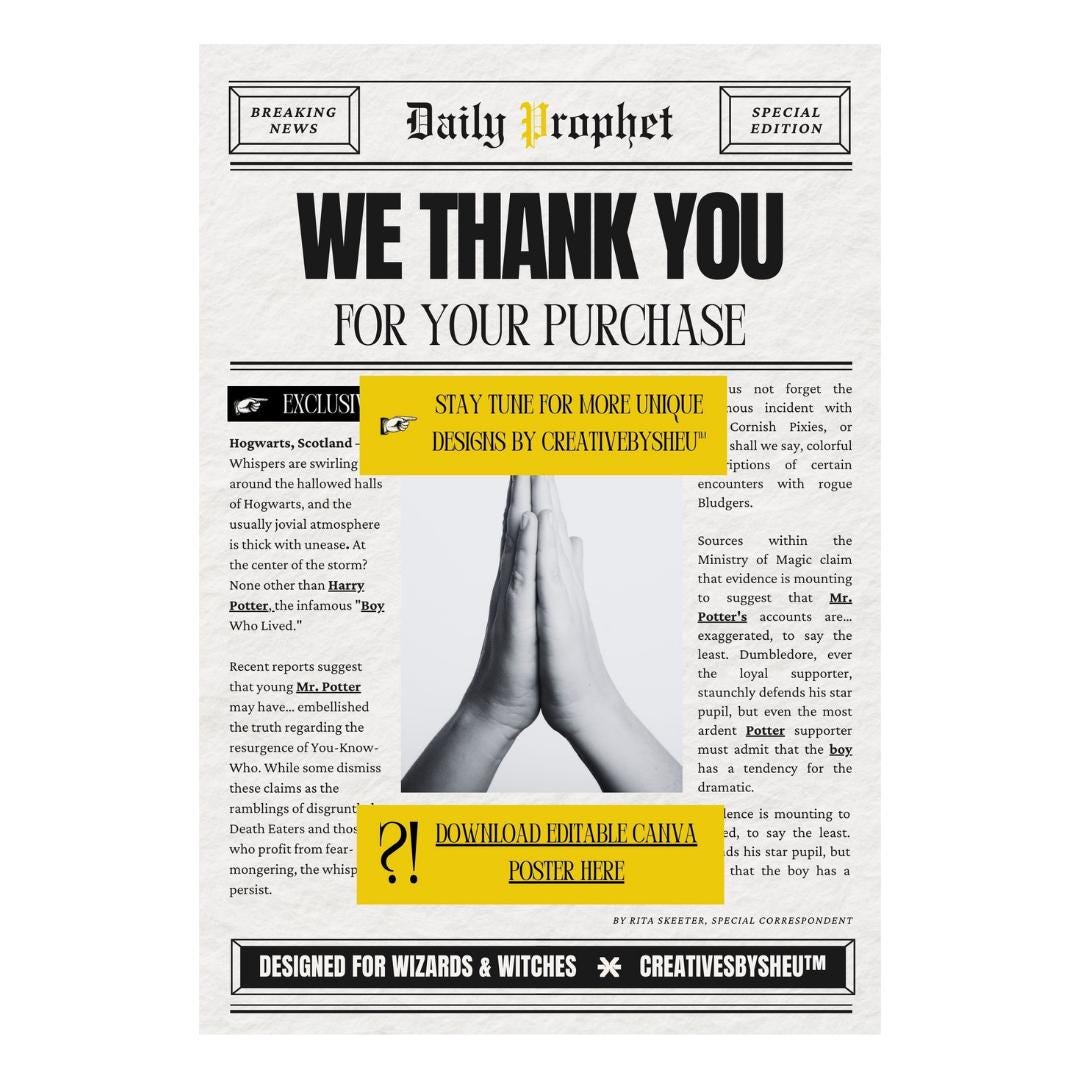 Editable Newpaper Template_the Daily Prophet Newspaper Inspired_the Boy ...