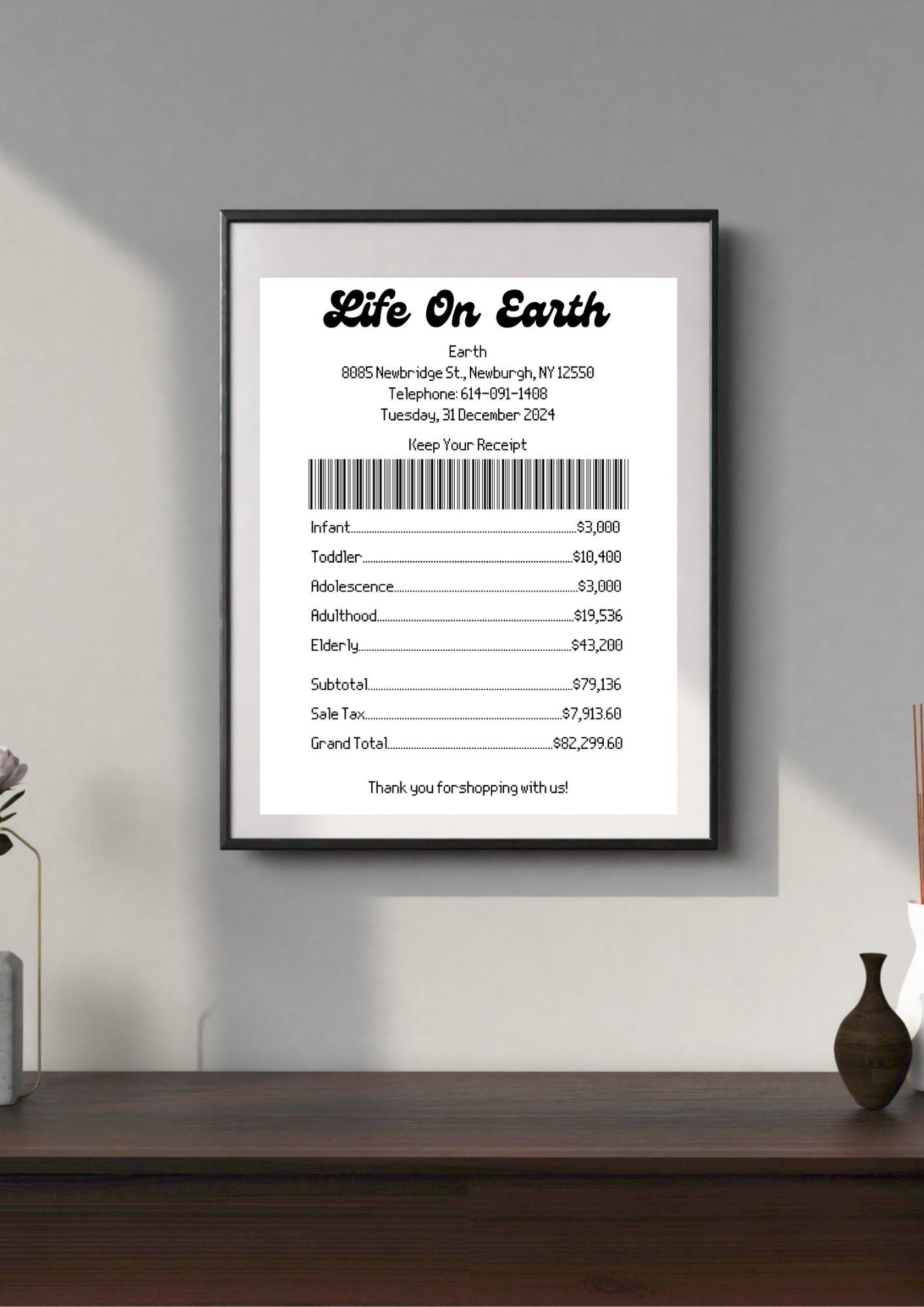 Editable Receipt Template Poster_"life on Earth"_customizable_poster ...