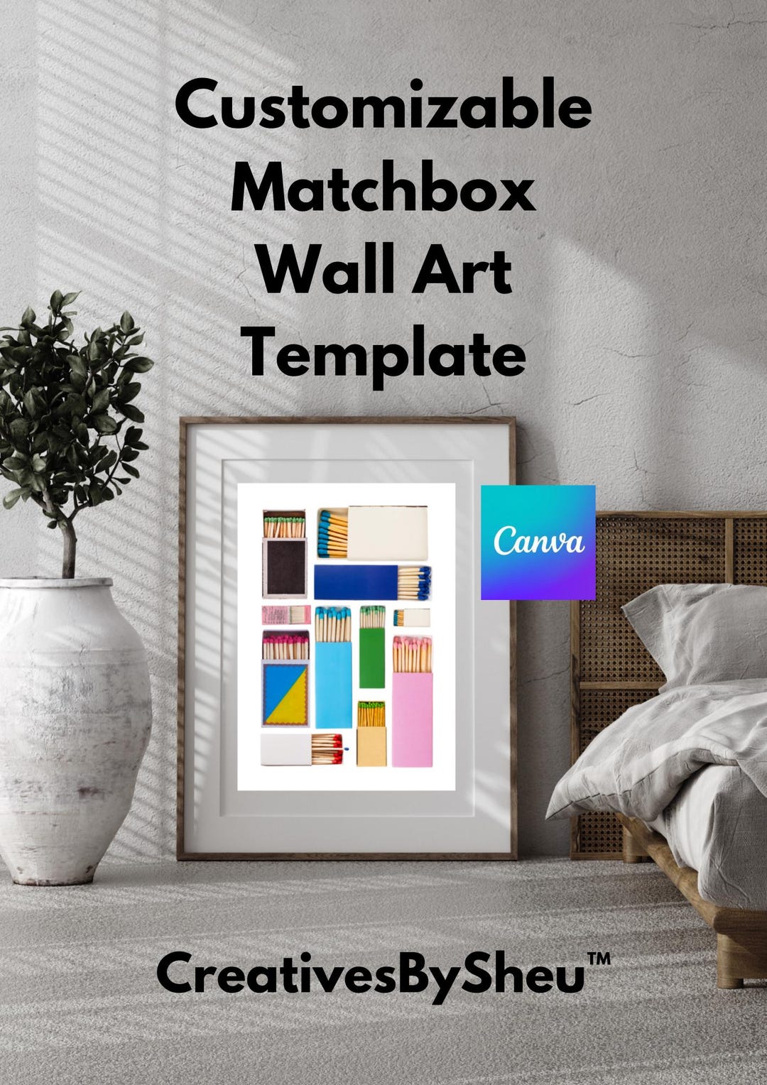 Customizable Matchbox Wall Art Template | Digital Art | Customized ...