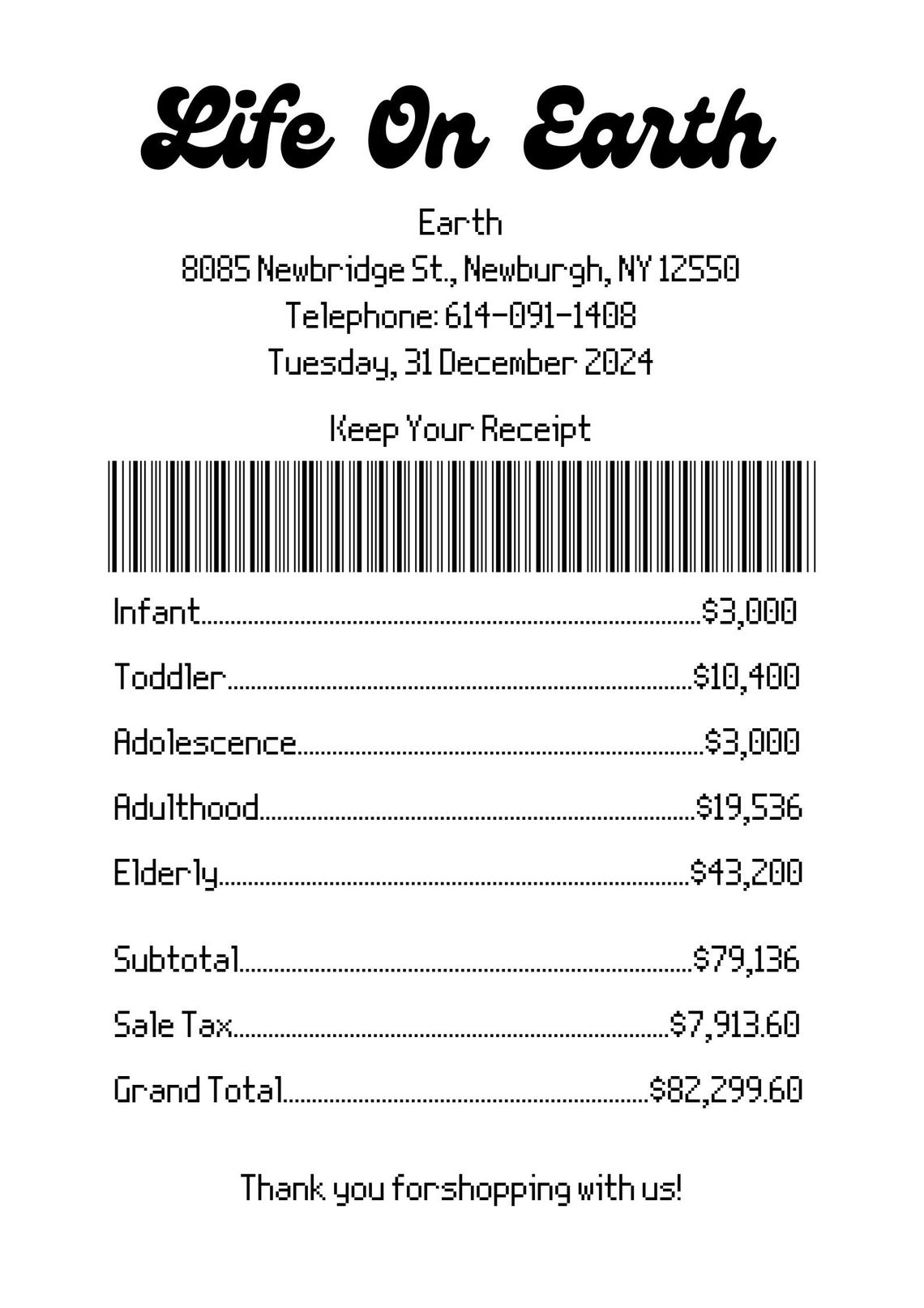 Editable Receipt Template Poster_"life on Earth"_customizable_poster ...