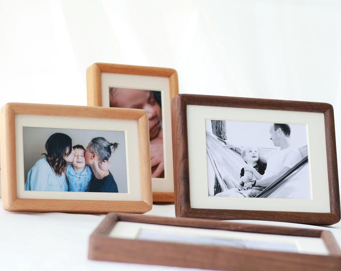 COOKIES HSH Solid Wood Picture Frame, Rustic Walnut Teak Beechwood ...