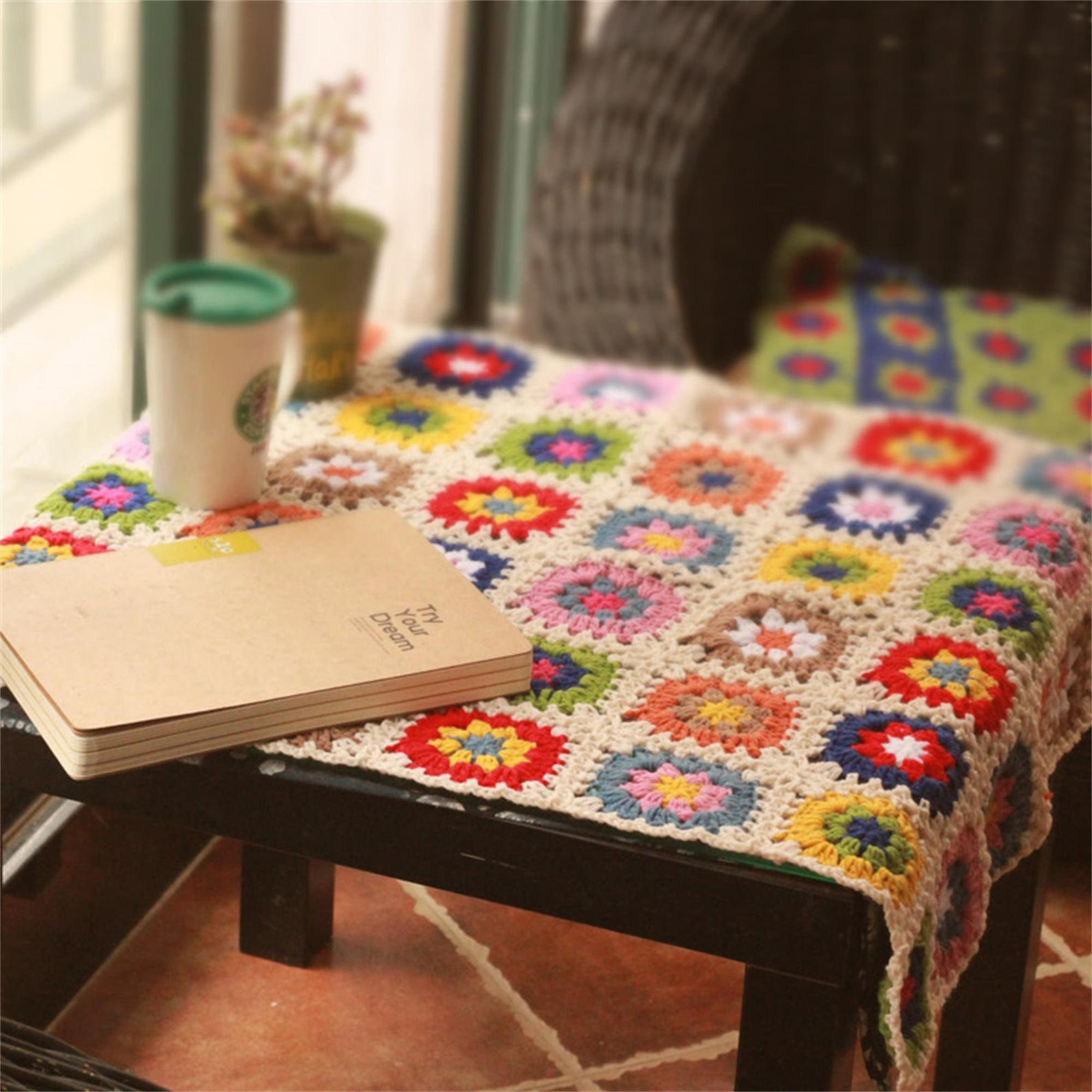 Crochet Blanket Pattern, Daisy Blanket Pattern, Granny Square Blanket ...