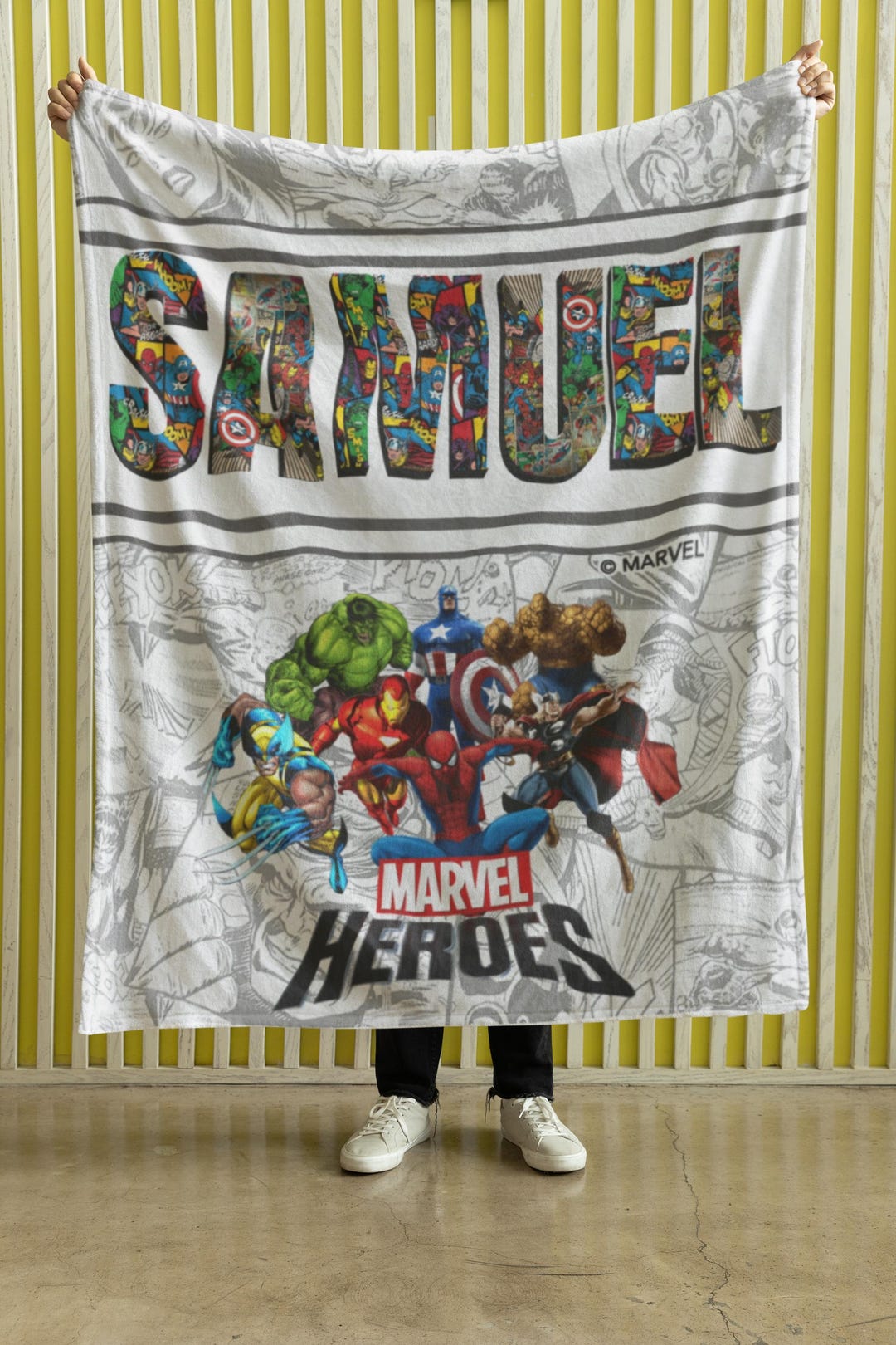 Custom Name Superhero Blanket, Superhero Marvel Blanket, Custom Hero ...