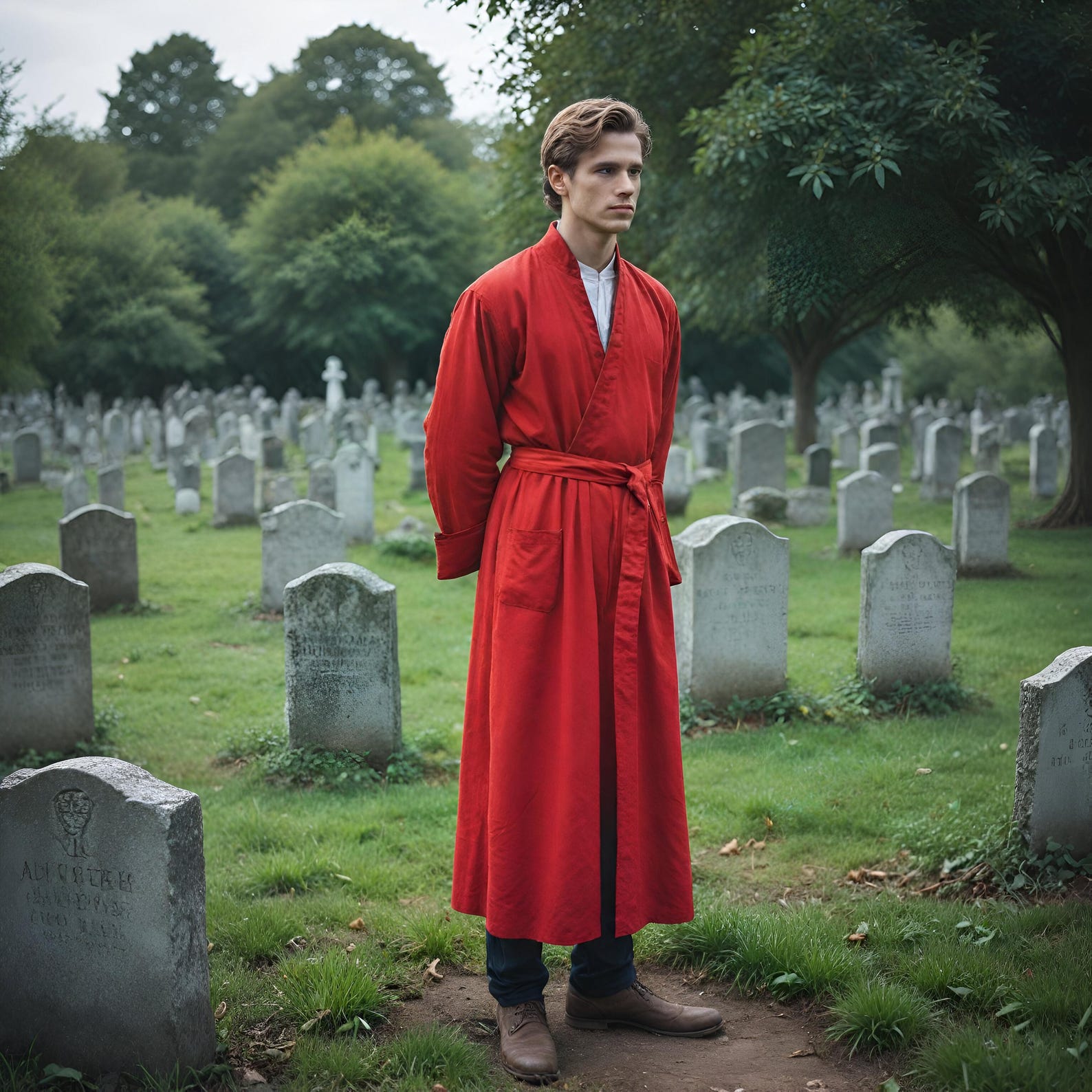 Vibrant Red Monk Robe Men's Medieval Cosplay Costume Authentic Clergy ...