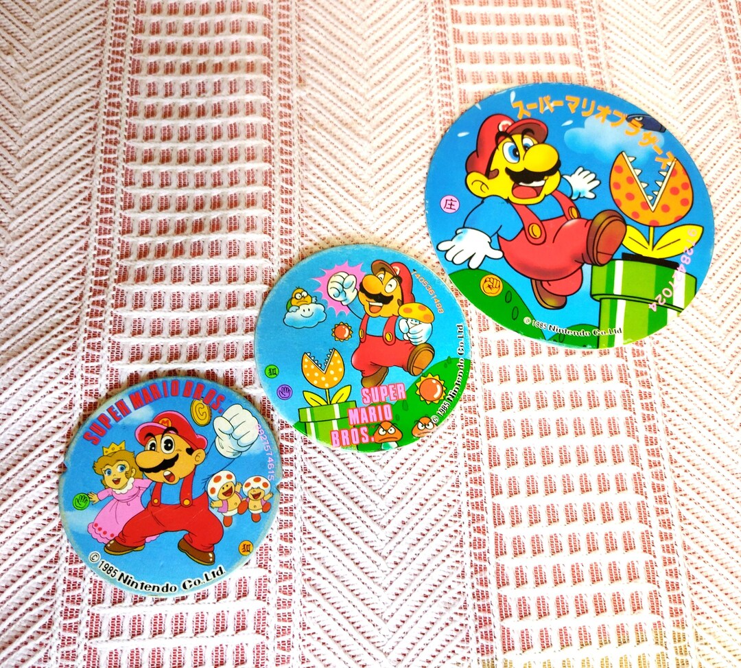 Japanese Menko Cards Mario's Menko Retro Set of 3 Sheets of Various ...