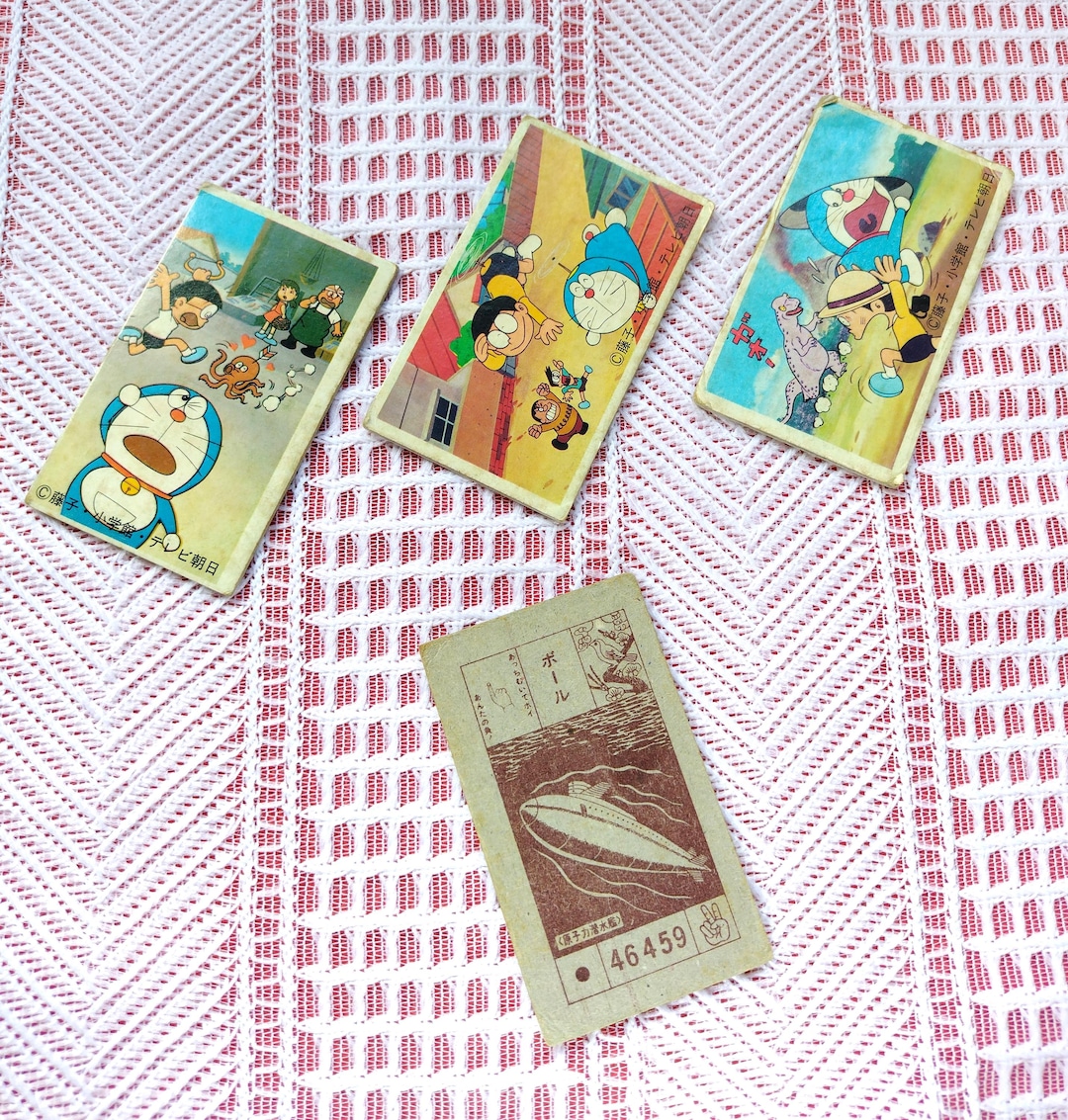 Doraemon's Menko Japanese Menko Cards Retro Set of 3 Sheets Vintage F/S ...