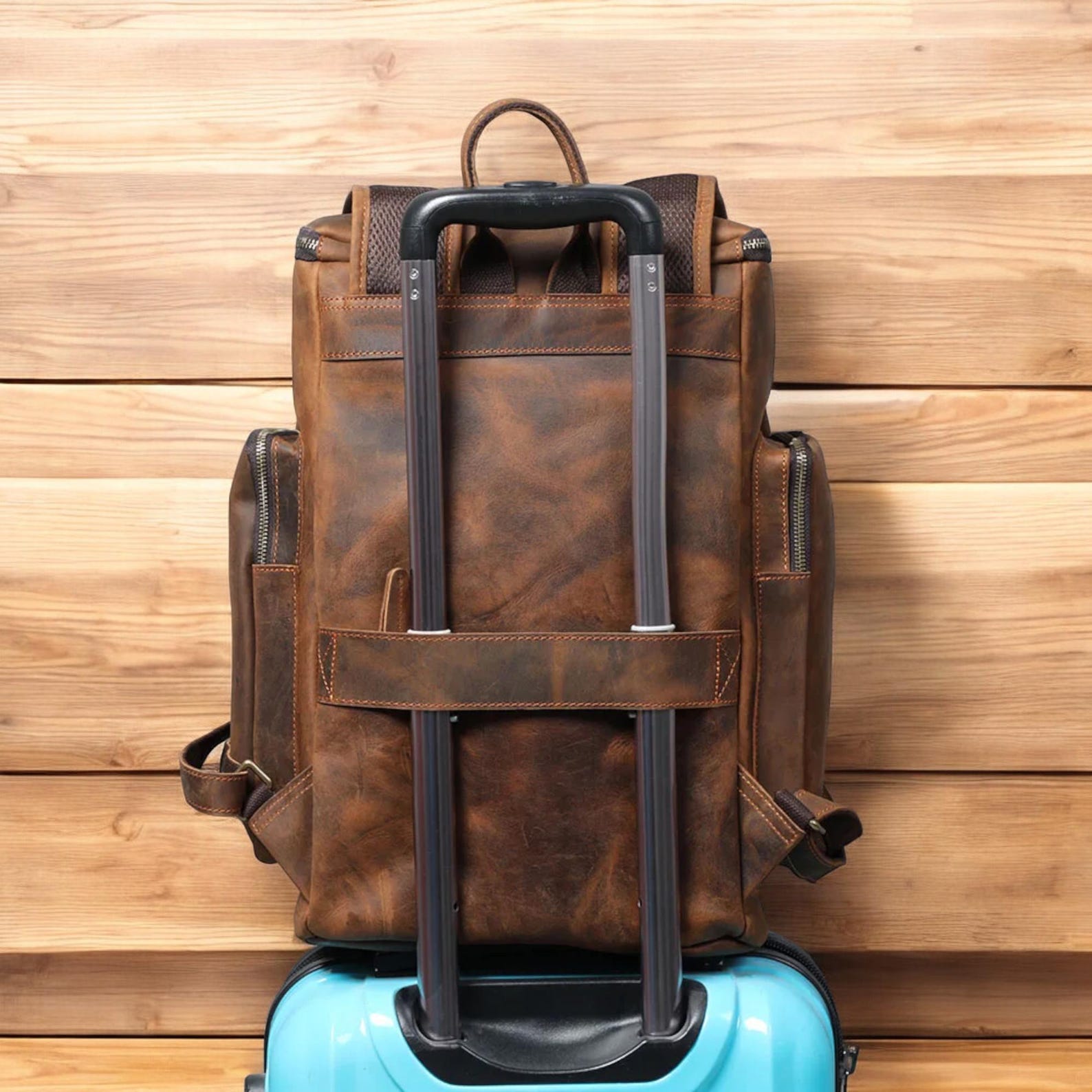 Leather Backpack Rucksack Premium Full Grain Leather Stylish & Durable ...