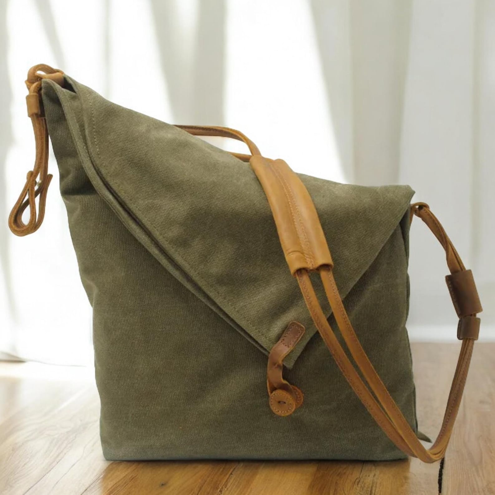 Canvas Leather Crossbody Bag Sling Bag for Women Stylish & Durable ...