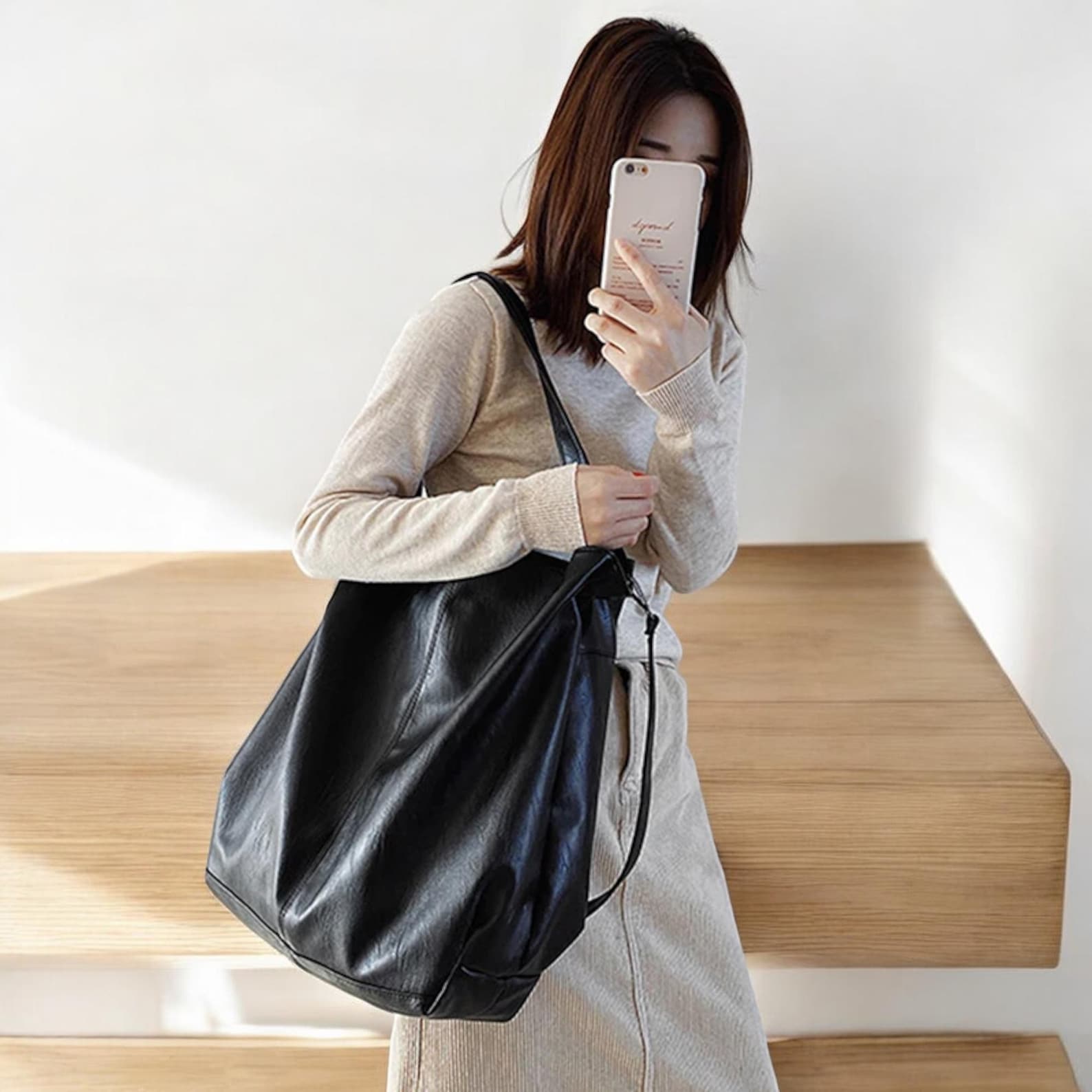 Large Soft Leather Tote for Women Spacious & Stylish Handbag Genuine ...
