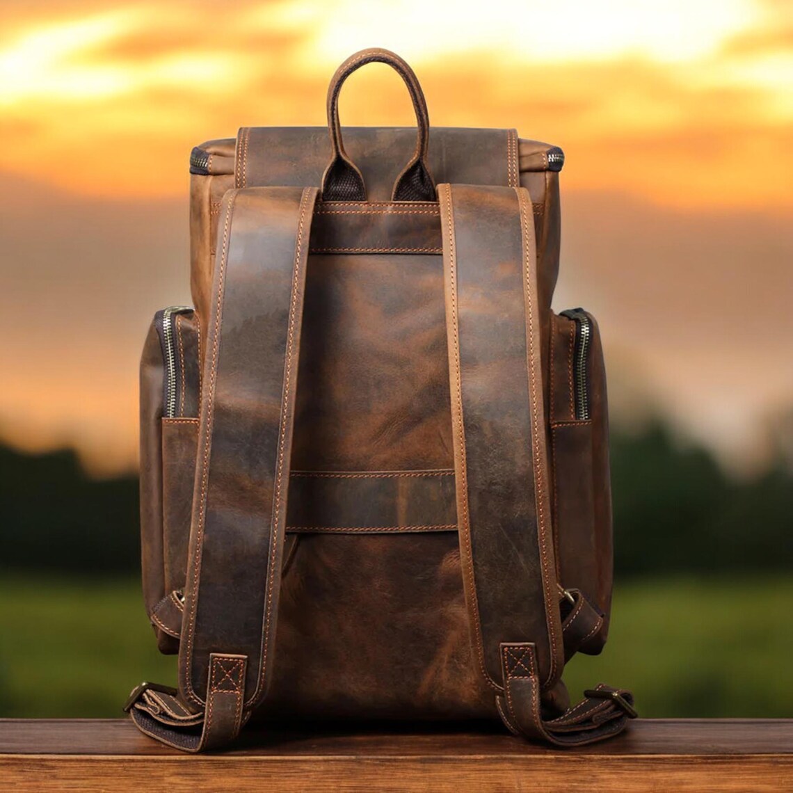 Leather Backpack Rucksack Premium Full Grain Leather Stylish & Durable ...