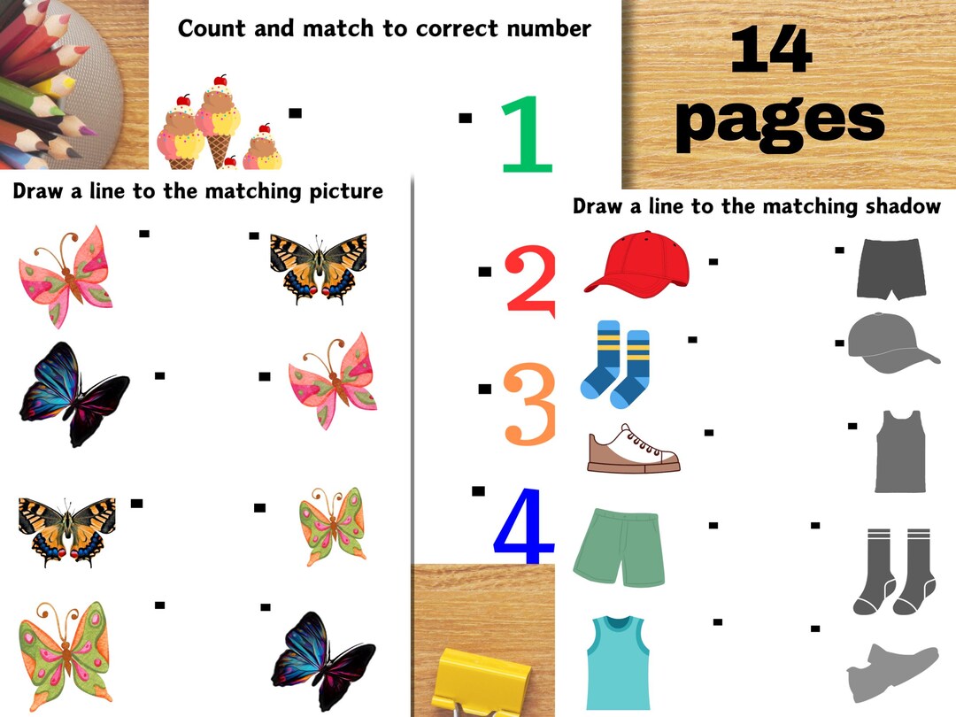 Printable Matching Worksheets , Match the Picture, Kindergarten ...