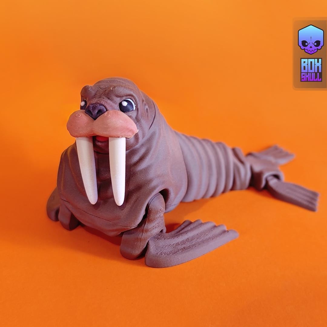 Walrus - BOXSKULL3D. STL File for 3D Printing, Articulated Figure, Cute ...