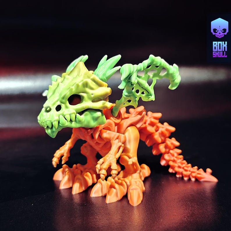 Esqueleto de dragón BOXSKULL3D. Archivo STL para impresión 3D, figura ...