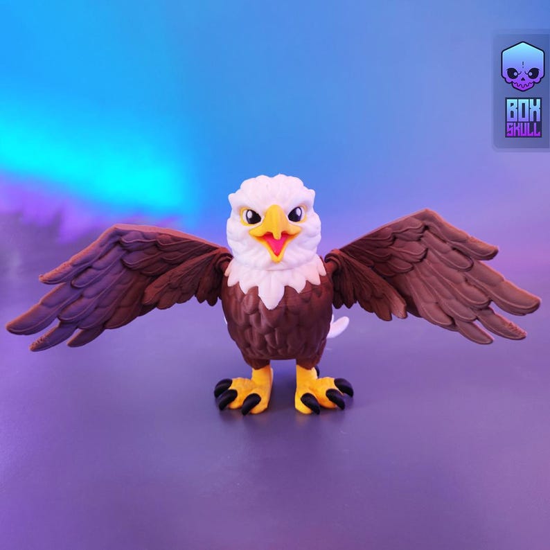 Bald Eagle - BOXSKULL3D. STL File for 3D Printing, Articulated Figure ...