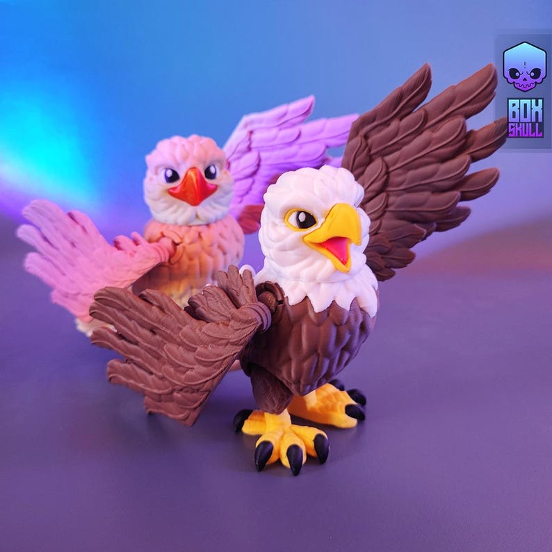 Bald Eagle - BOXSKULL3D. STL File for 3D Printing, Articulated Figure ...