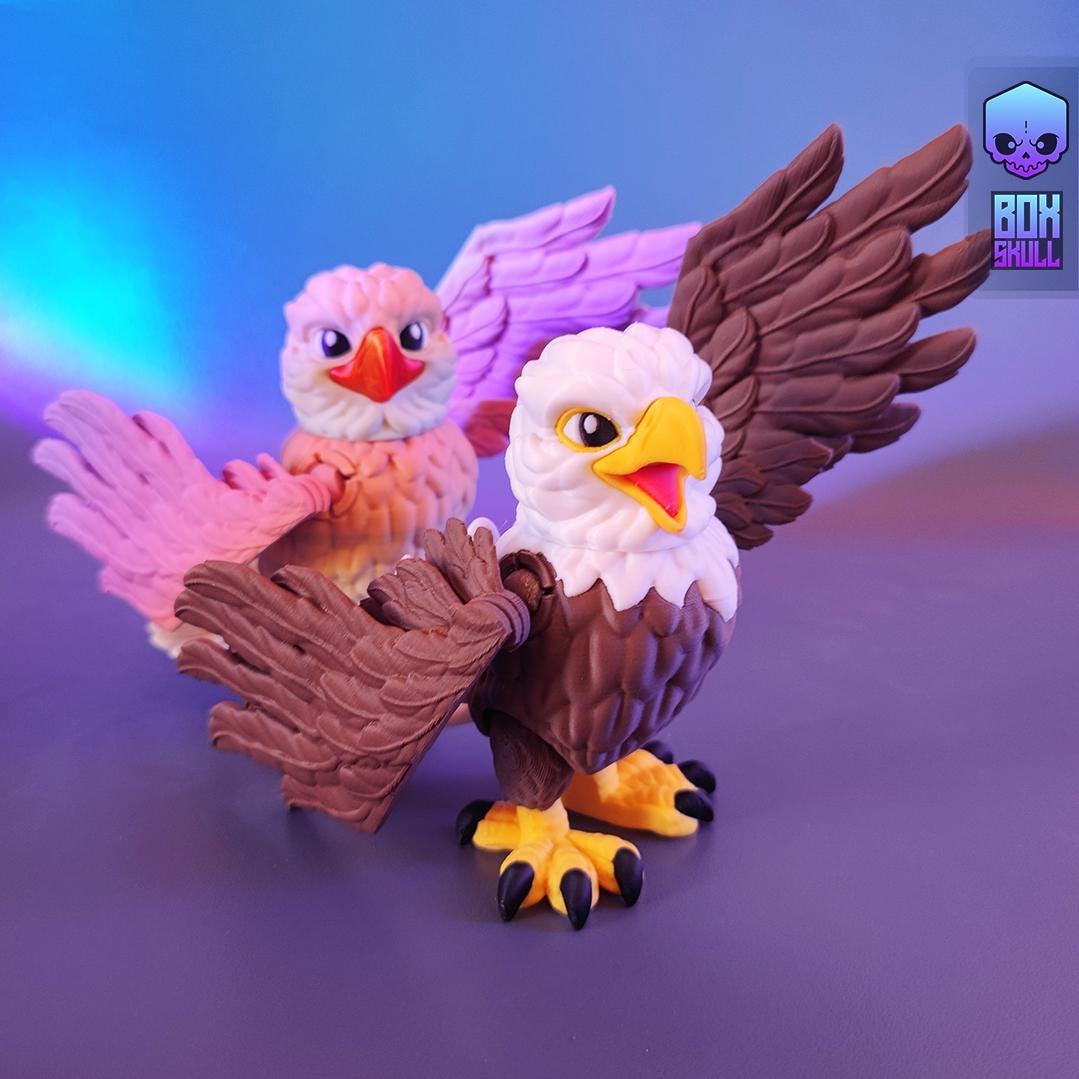Bald Eagle - BOXSKULL3D. STL File for 3D Printing, Articulated Figure ...