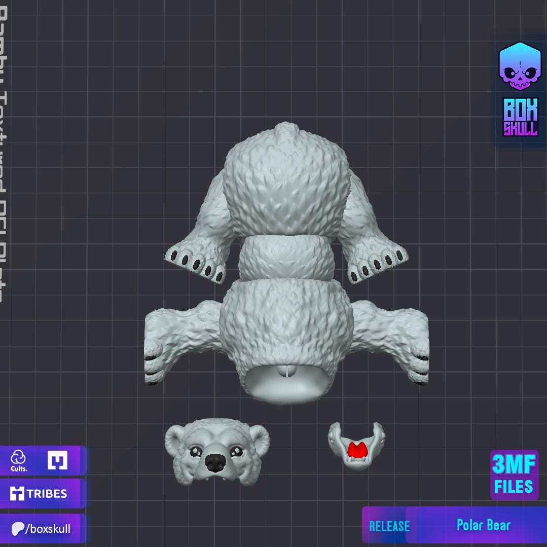 Polar Bear - BOXSKULL3D. STL File for 3D Printing, Articulated Figure ...