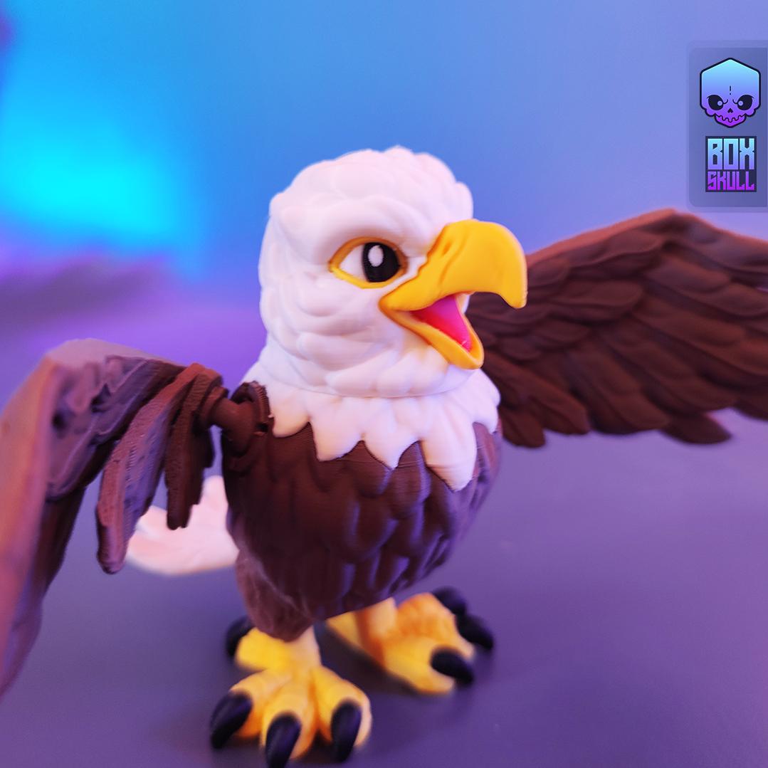Bald Eagle - BOXSKULL3D. STL File for 3D Printing, Articulated Figure ...