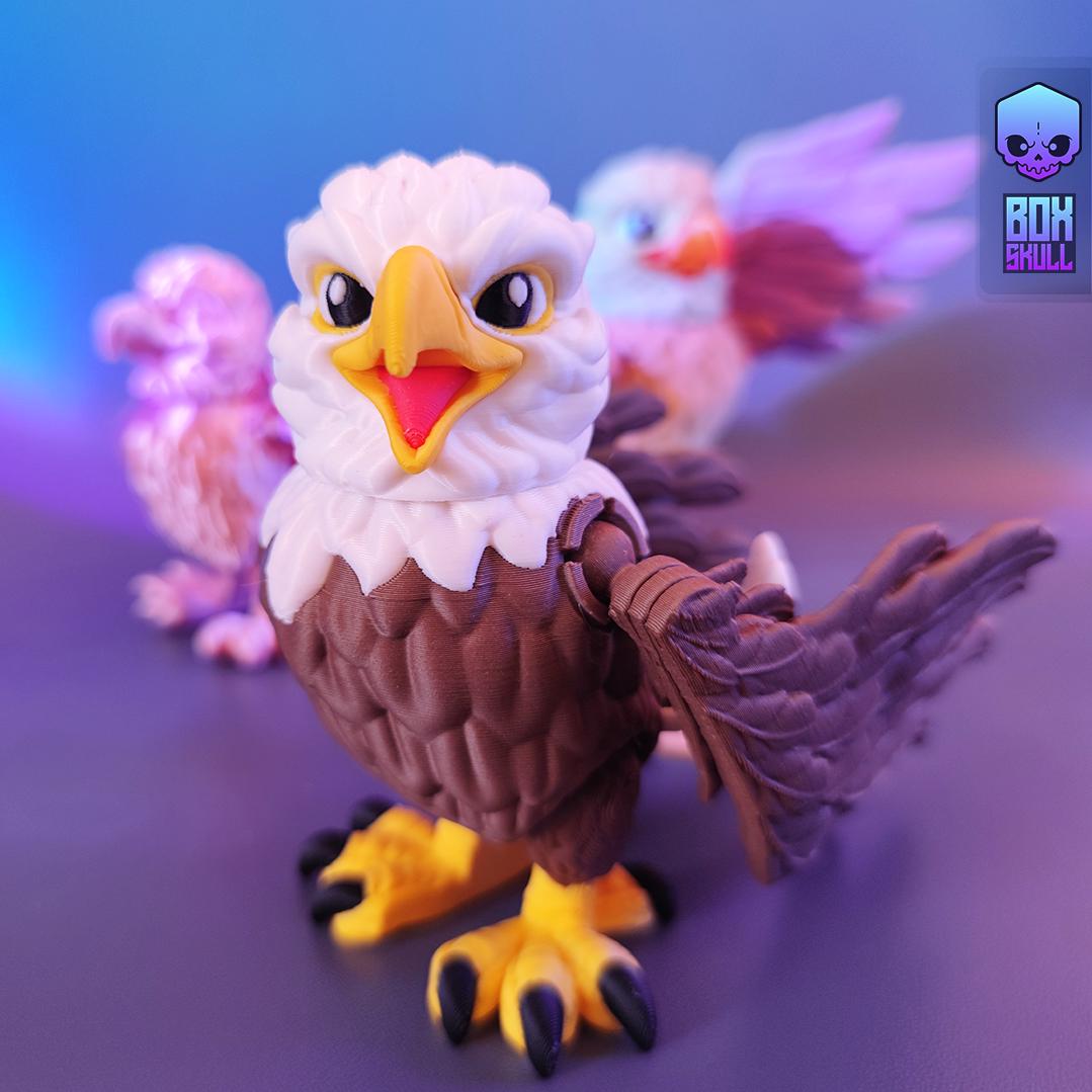 Bald Eagle - BOXSKULL3D. STL File for 3D Printing, Articulated Figure ...
