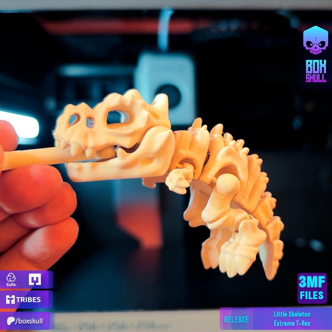 Llittle Skeleton Extreme Trex - BOXSKULL3D. STL File for 3D Printing ...