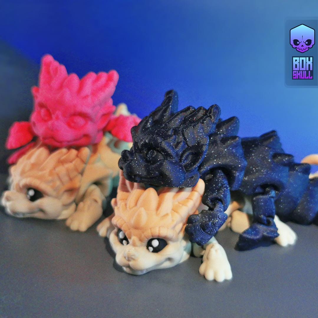 Little Baby Dragon - BOXSKULL3D. STL File for 3D Printing, Articulated ...