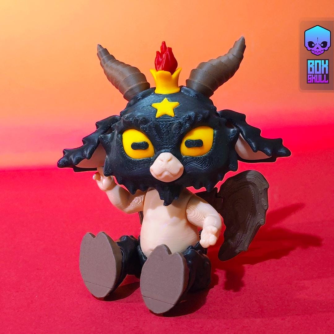Baphomet - BOXSKULL3D. STL File for 3D Printing, Articulated Figure ...