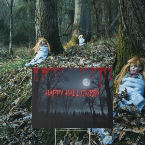 Creepy Cemetery Halloween Yard Sign Haunted House Outdoor Decoration ...