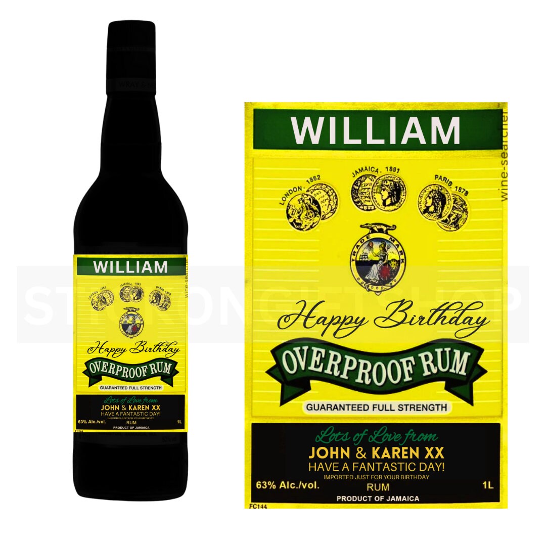 DIGITAL Custom Personalised Rum Bottle Label - Bulk Buy Wedding Party ...