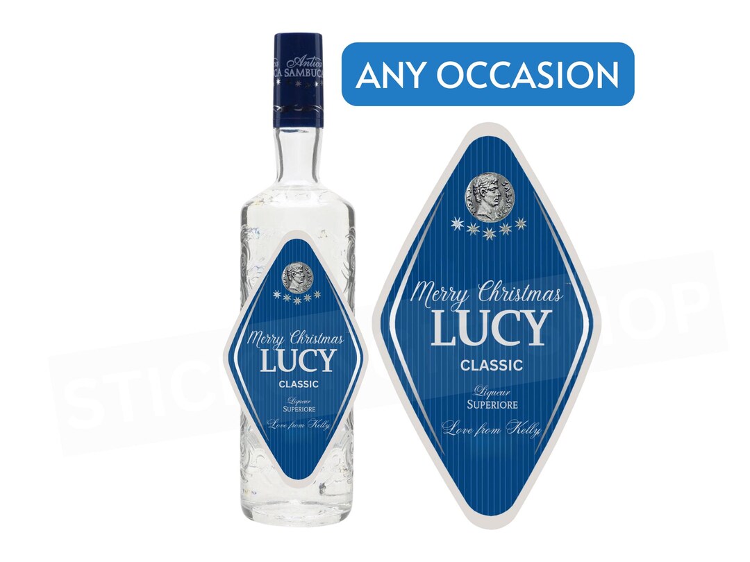Custom Personalised Sambuca Bottle Label Sticker- Any Occasion Novelty ...