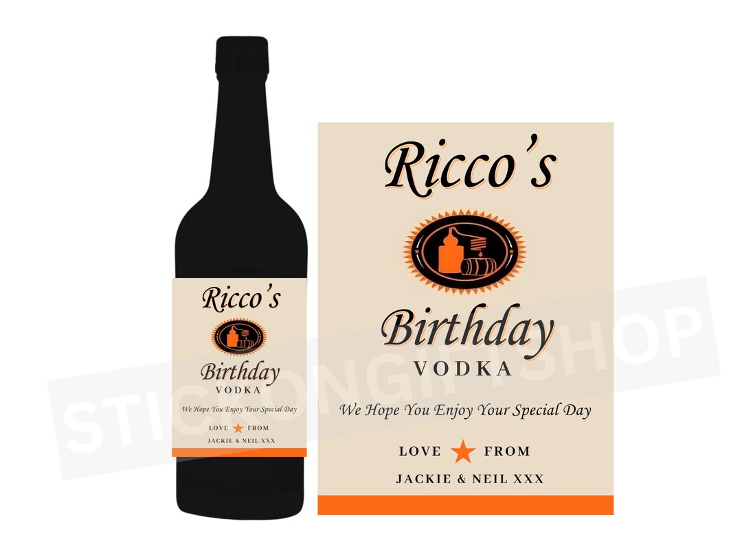 DIGITAL Custom Personalised Vodka Bottle Label - Bulk Wedding Party Favours Any Details Occasion ...
