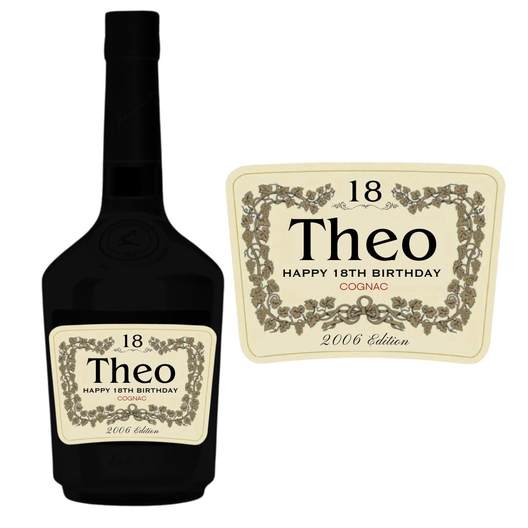 Custom Personalised Brandy Bottle Label Sticker, Any Occasion ...