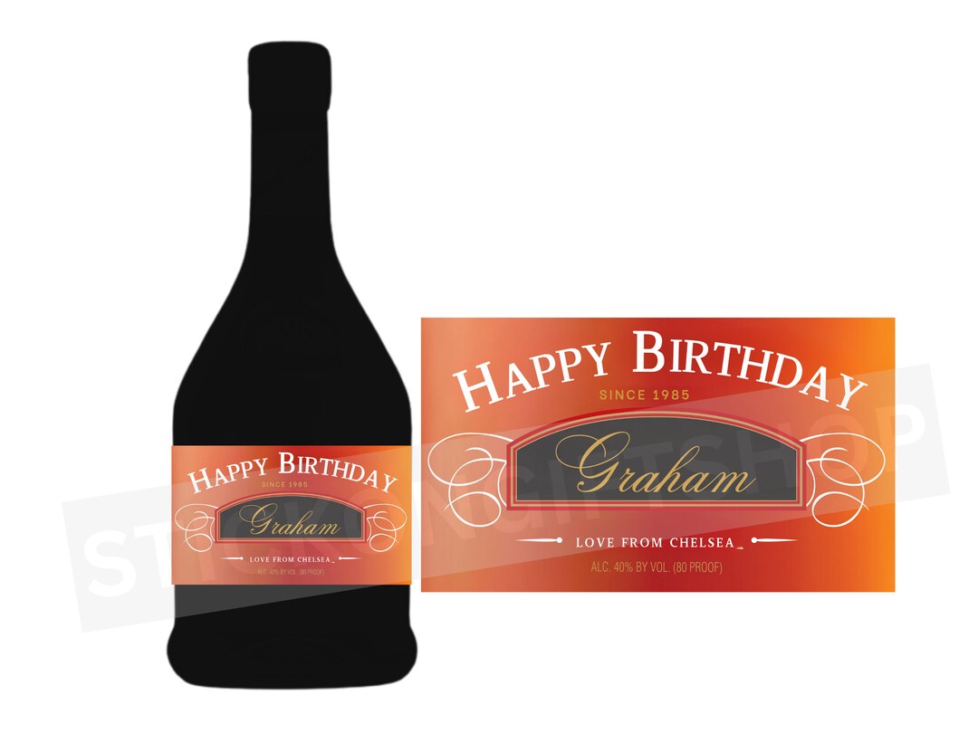 DIGITAL Custom Personalised Brandy Bottle Label - Bulk Wedding Party ...