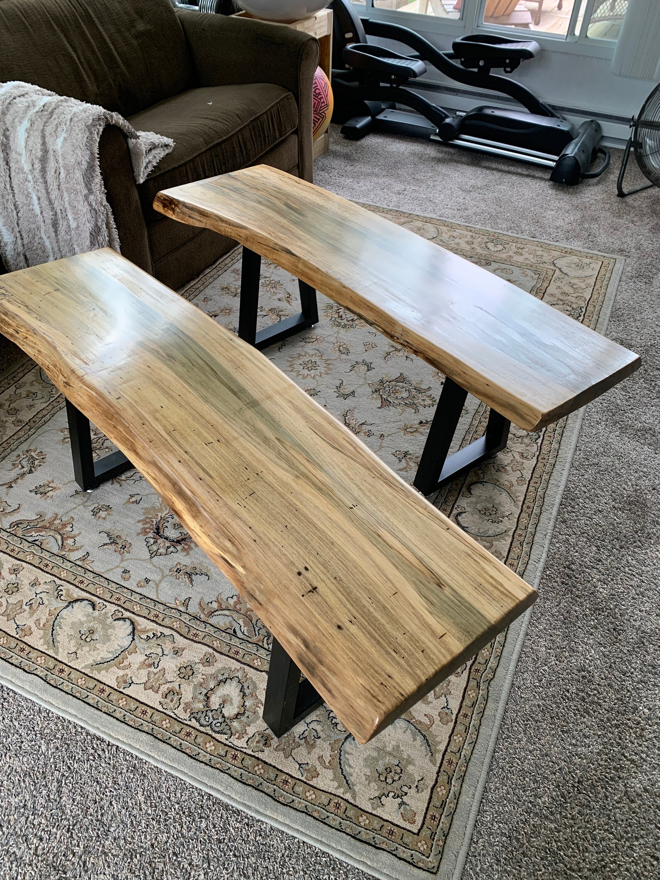Spalted Maple Live Edge Benches - Etsy