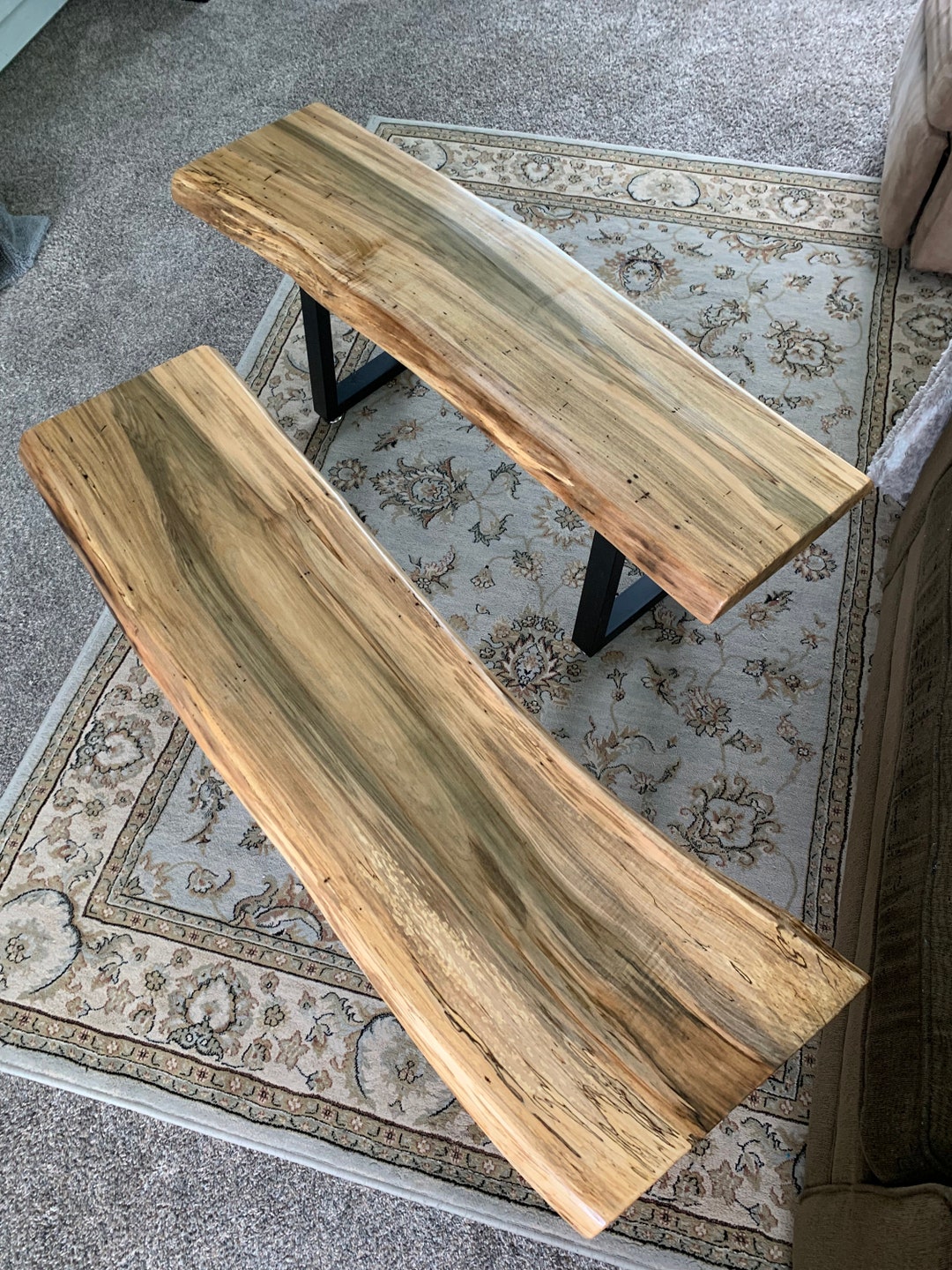 Spalted Maple Live Edge Benches - Etsy
