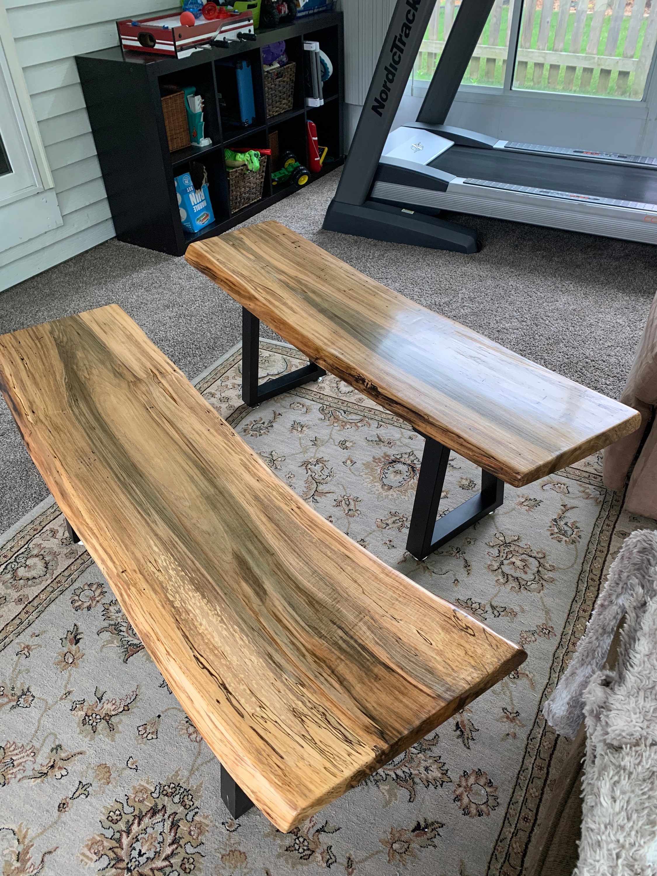 Spalted Maple Live Edge Benches - Etsy