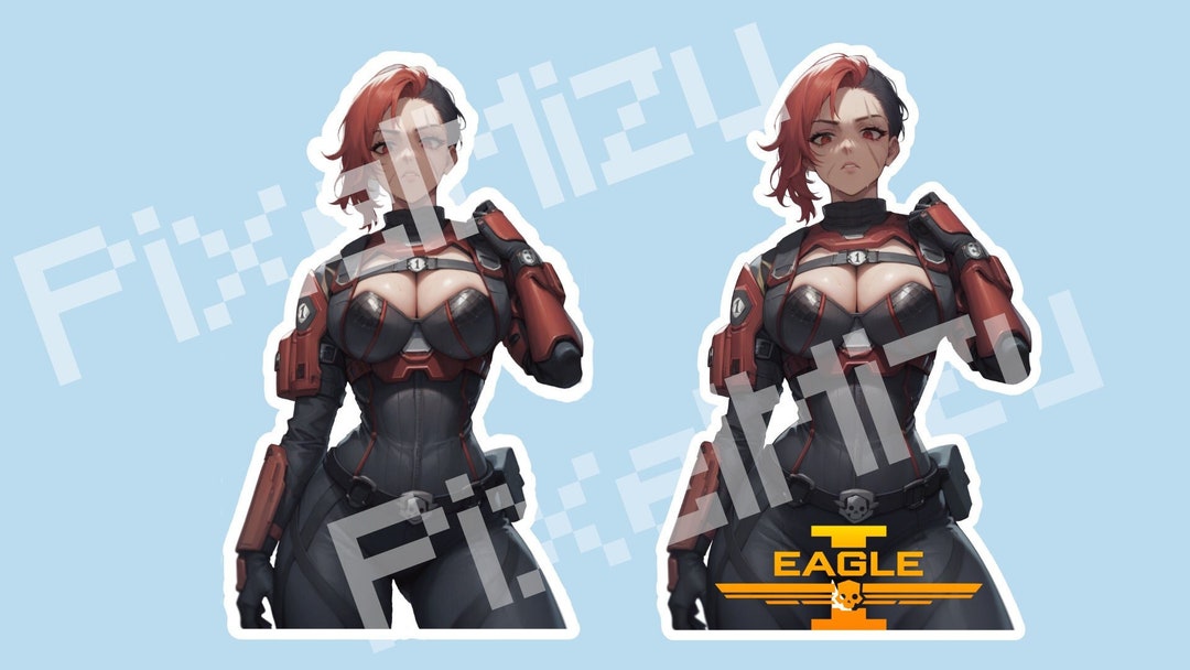 Helldivers 2 - Eagle 1 - Pilot - Red Hair - Vinyl Sticker Set - Etsy