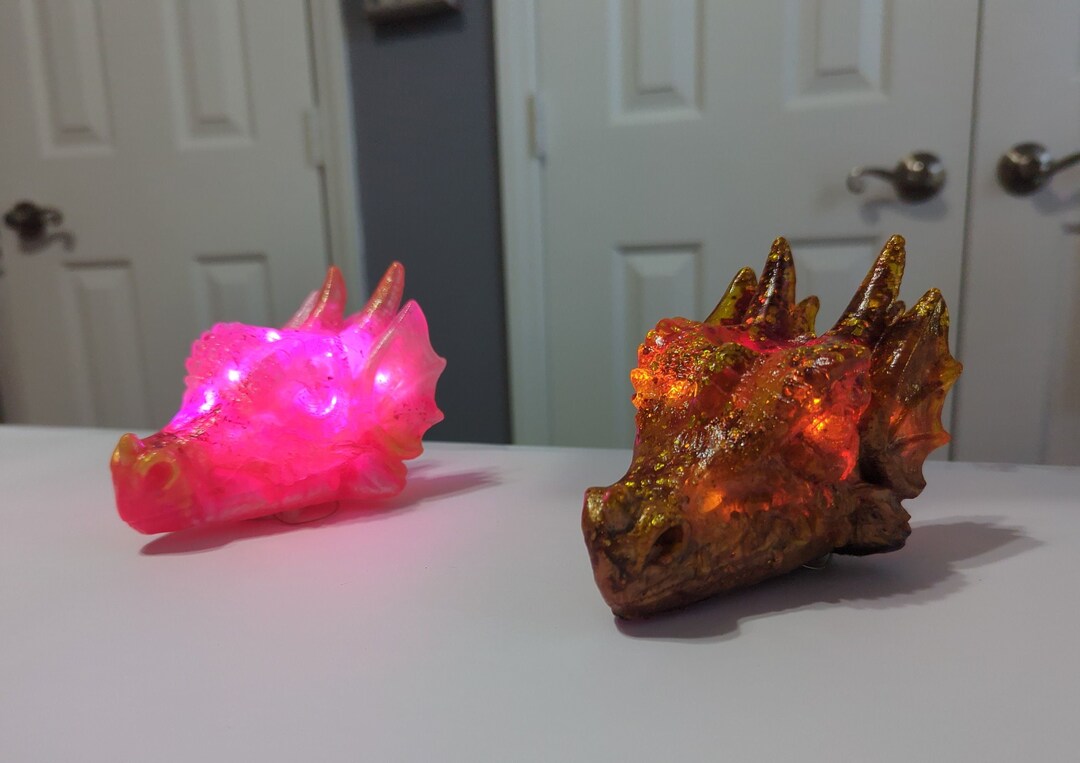 Dragon Head Lamp With Horns Handmade Art Collectable - Etsy