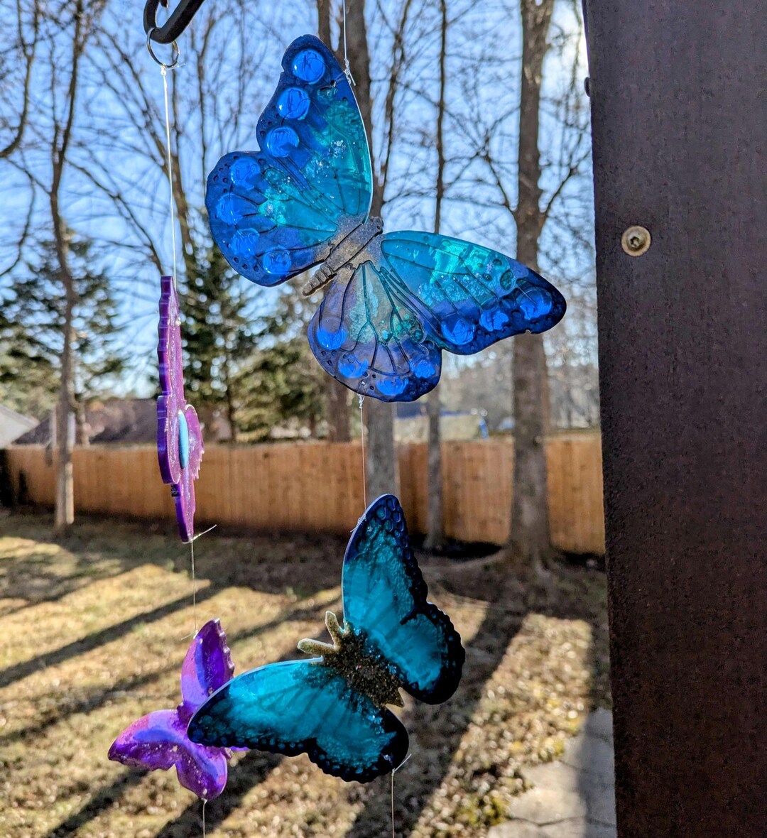 Beautiful Hanging Resin Butterflies for Garden or Window Decor - Etsy