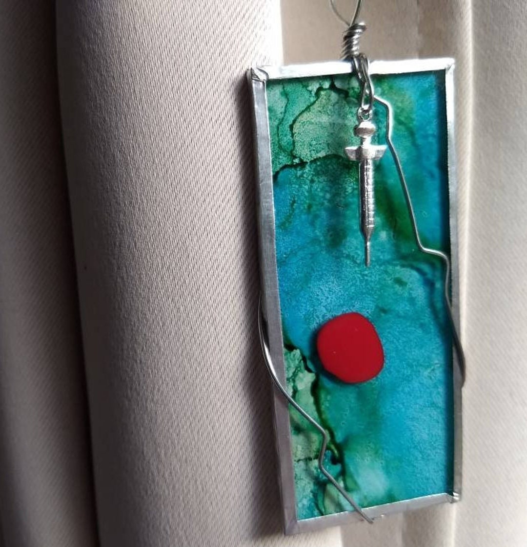 Dexter Morgan Inspired Ornament Blood Drop Needle Syringe Charm Wire ...