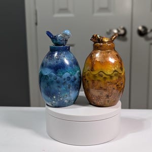 Egg Box With Bird Knob Resin Decor for Home or Office, Handmade, Choose ...