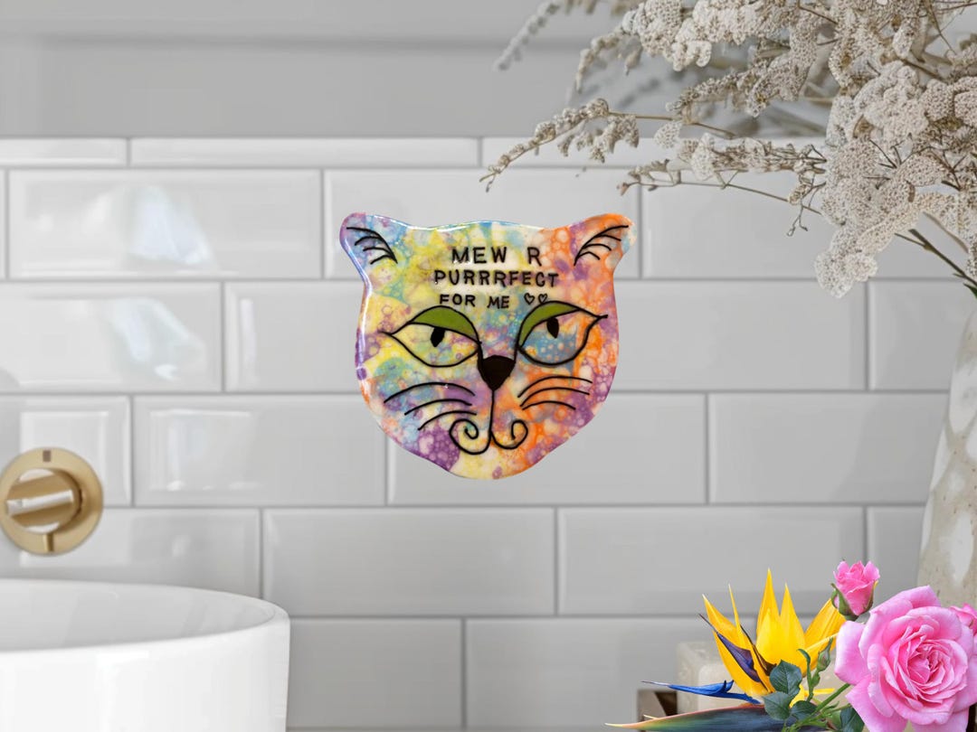 Funny Handmade Ceramic Cat Tile With Cute Message for All Ages - Etsy