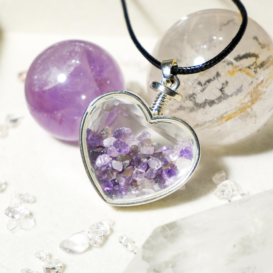 Gothic Punk-style Choker With Heart-shaped Amethyst Pendant Large ...
