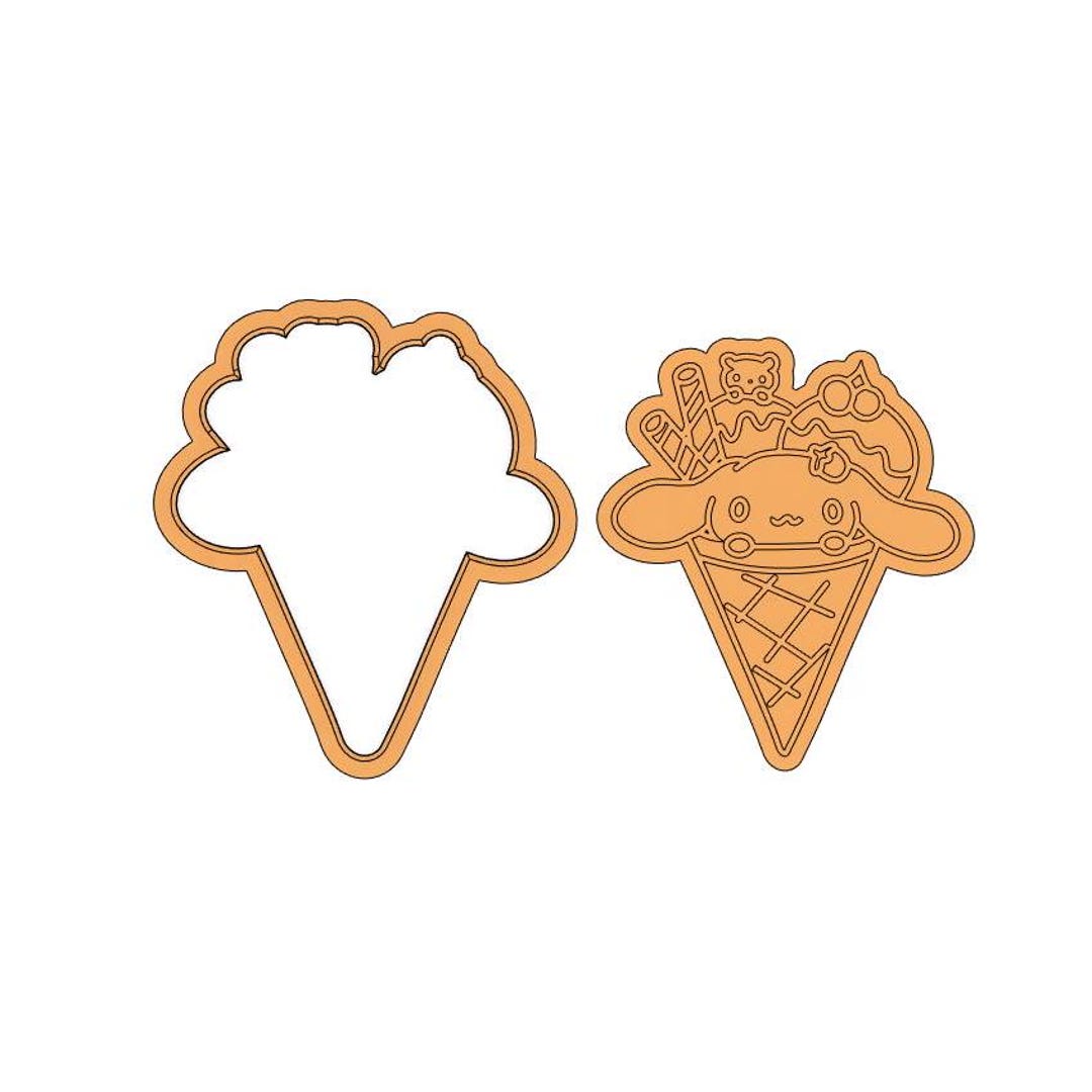 Cinnamoroll Ice-cream Cookie Cutter and Stamp Set - Etsy