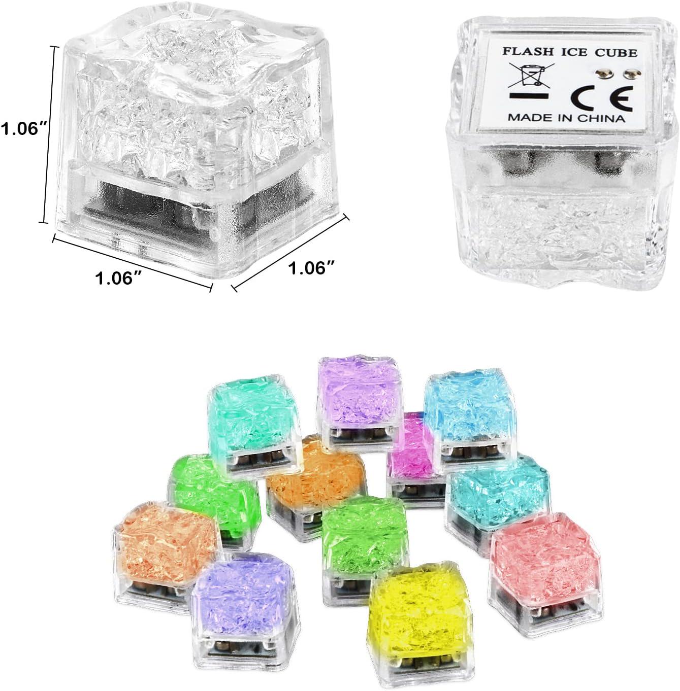 24/48/96 Pack MULTI COLOR Changing LED Light up Ice Cubes for Drinks ...