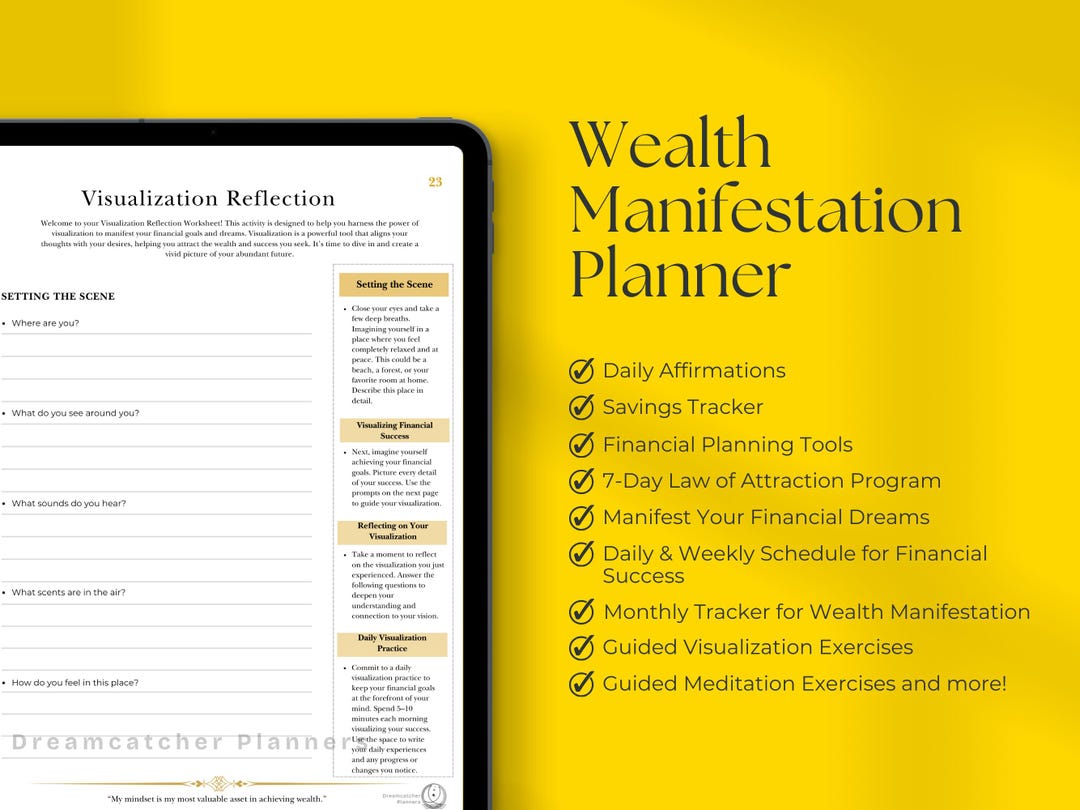Printable Wealth Manifestation Planner Law of Attraction, Goal Setting ...