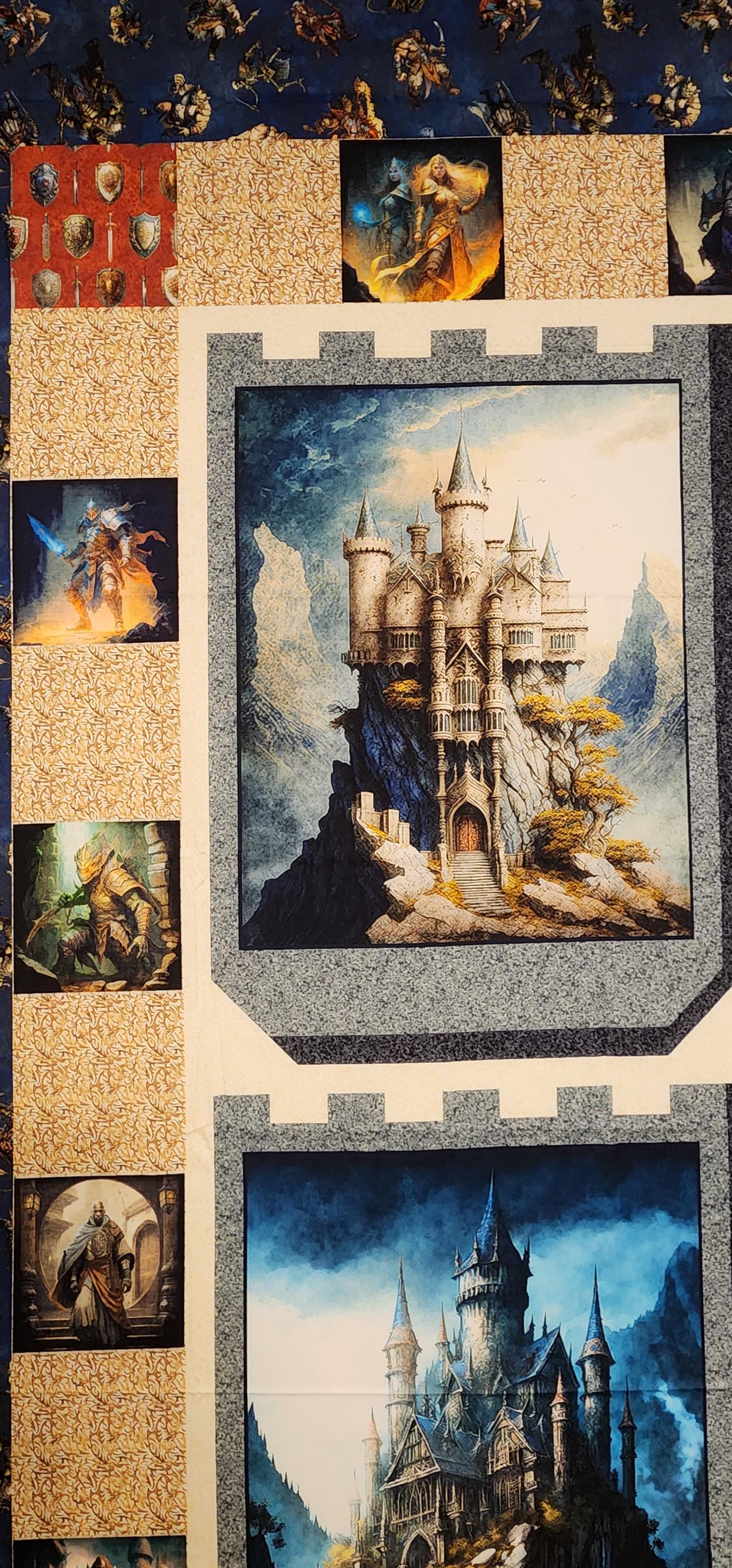 Wizards & Warriors Panel by QT Fabrics - 66"x80" - Fantasy Castle ...