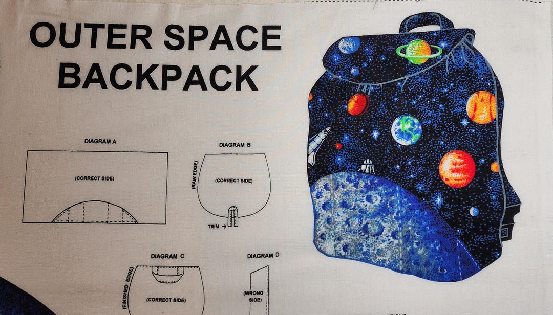 Fabric Panel Outer Space Backpack Kit - Etsy