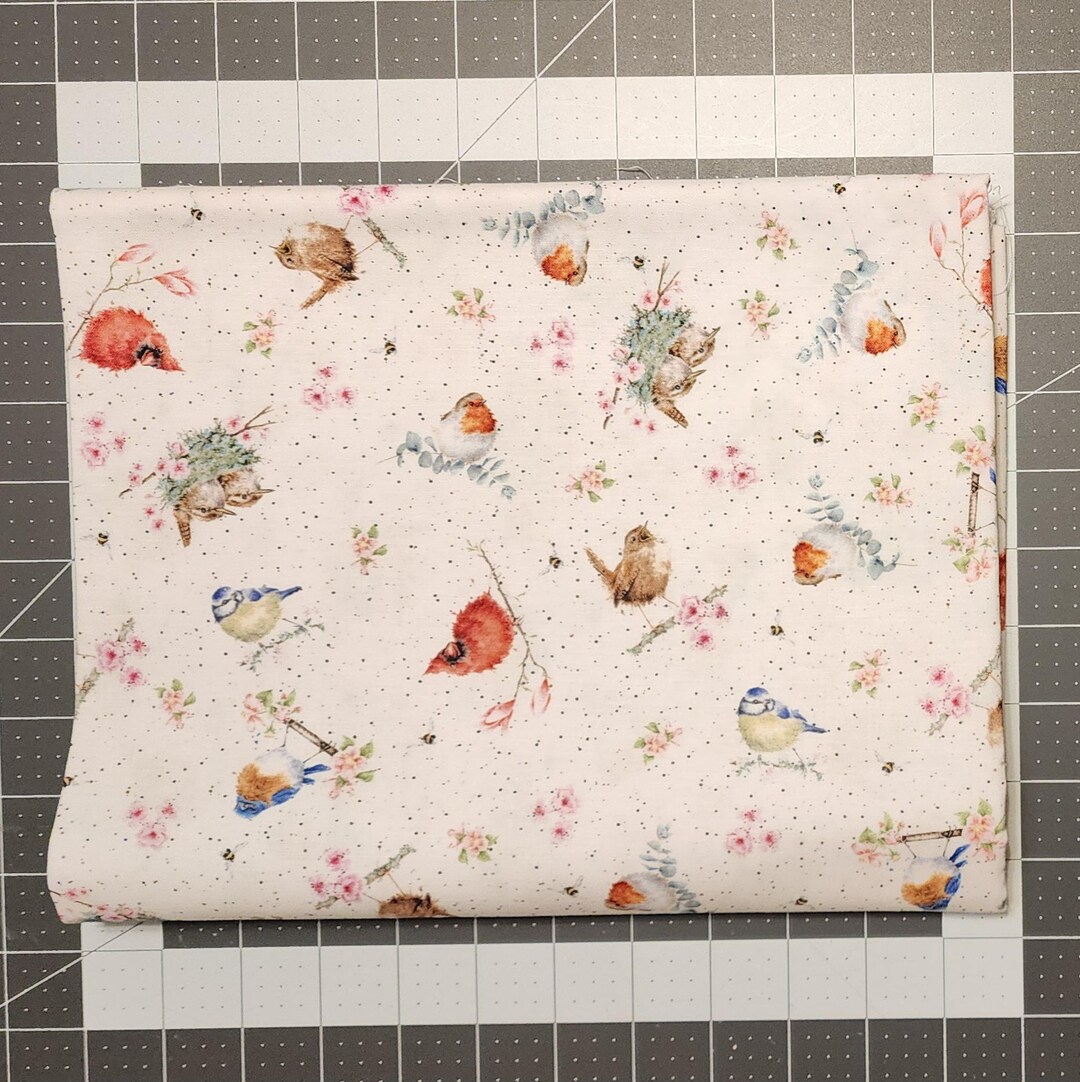 Bramble Patch Bird Toss White Fabric – 2 Yards – Hannah Dale for ...